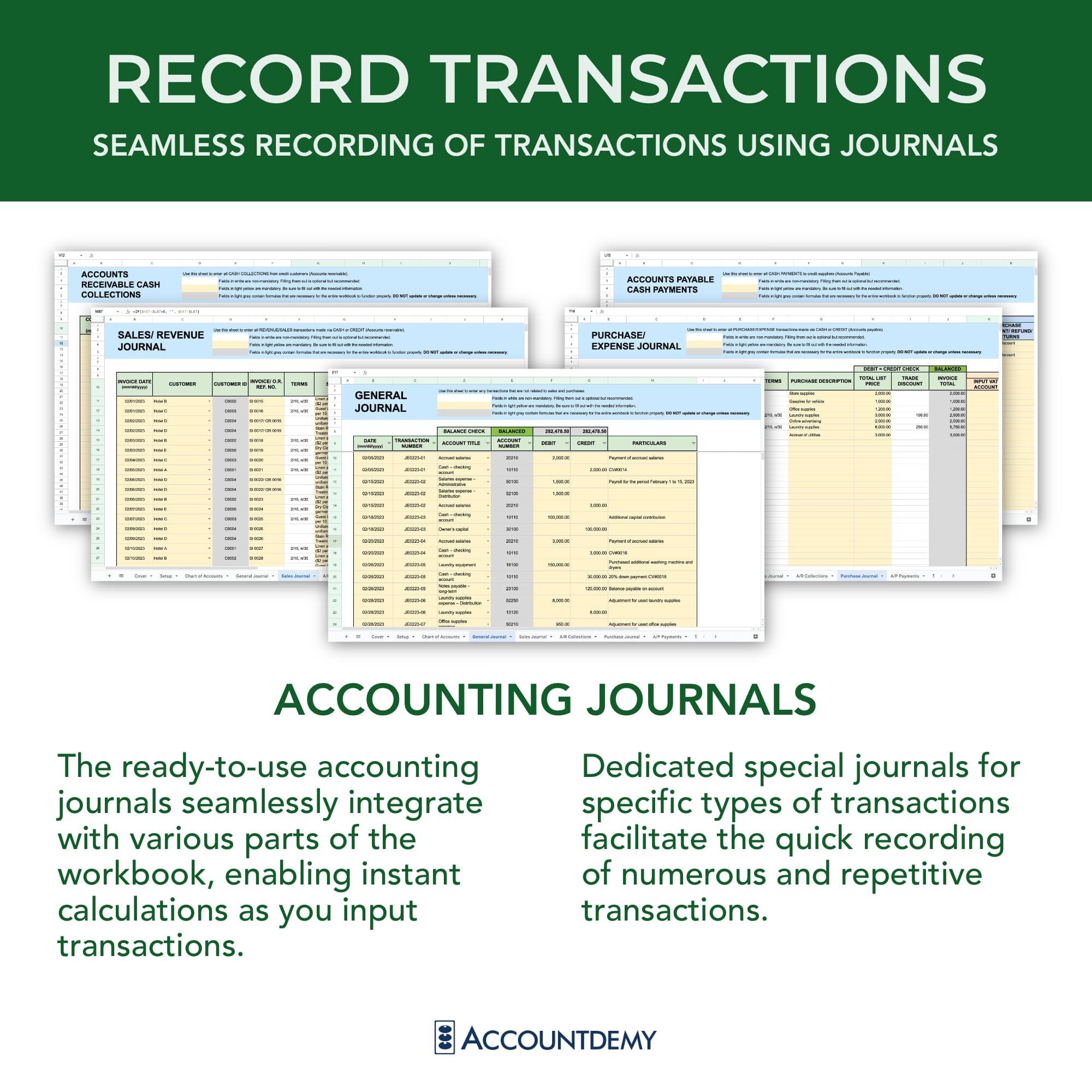 ACCOUNTING SPREADSHEET BUNDLE for Service Business Small Business ...