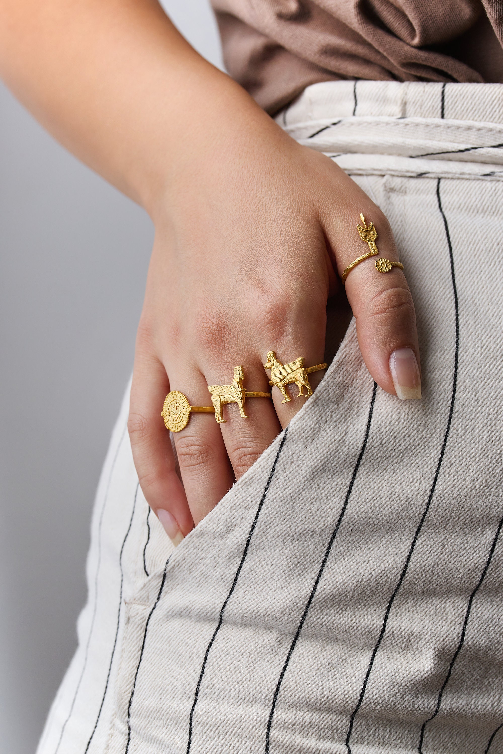 Armenian Jewelry, Handmade Levon II Coin Ring, Gold Plated Silver ...