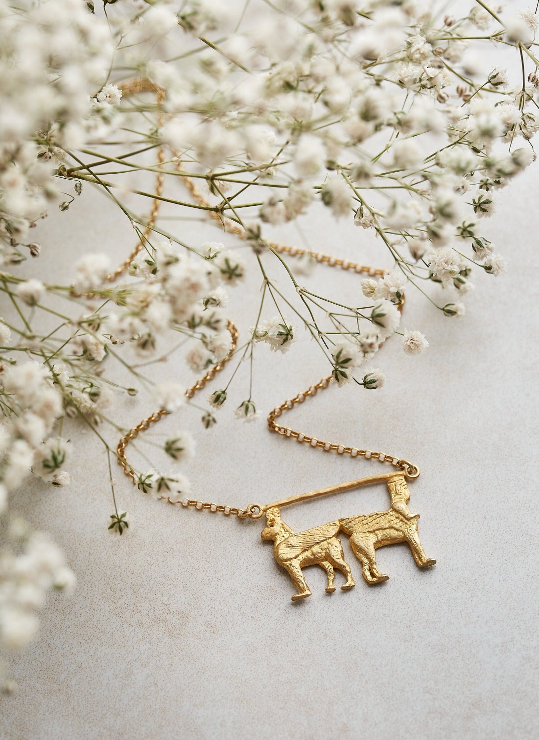 Gold Plated Silver Sphinx Pendant: Handmade Armenian Necklace - Etsy