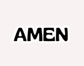 Amen Sticker Christian Faith Sticker - Etsy