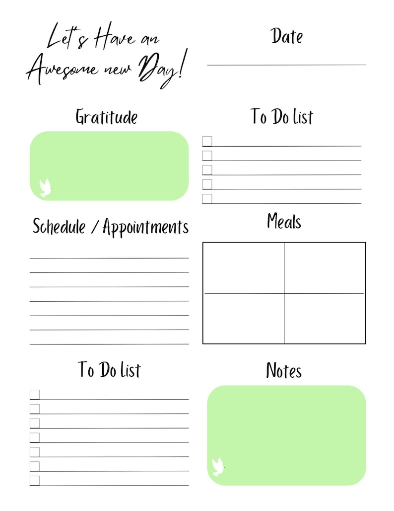 Green Printable Daily Planner: Stay Organized and Productive Every Day ...