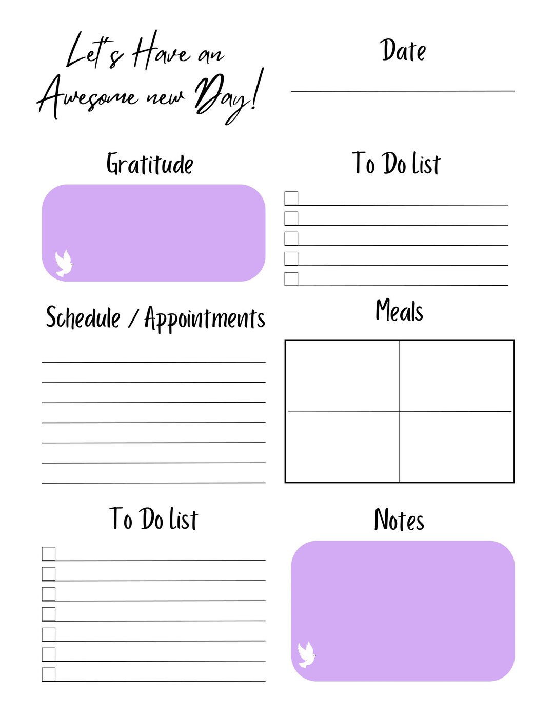Purple Printable Daily Planner: Stay Organized and Productive Every Day ...