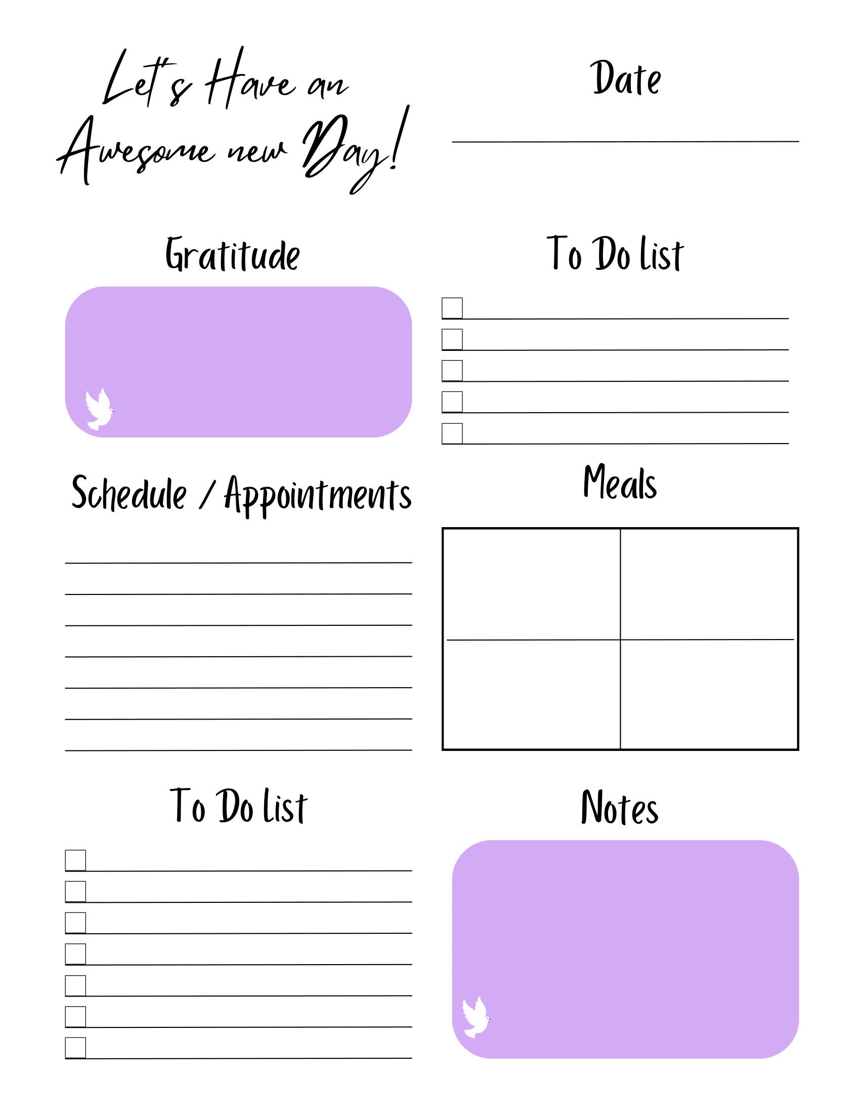 Purple Printable Daily Planner: Stay Organized and Productive Every Day ...
