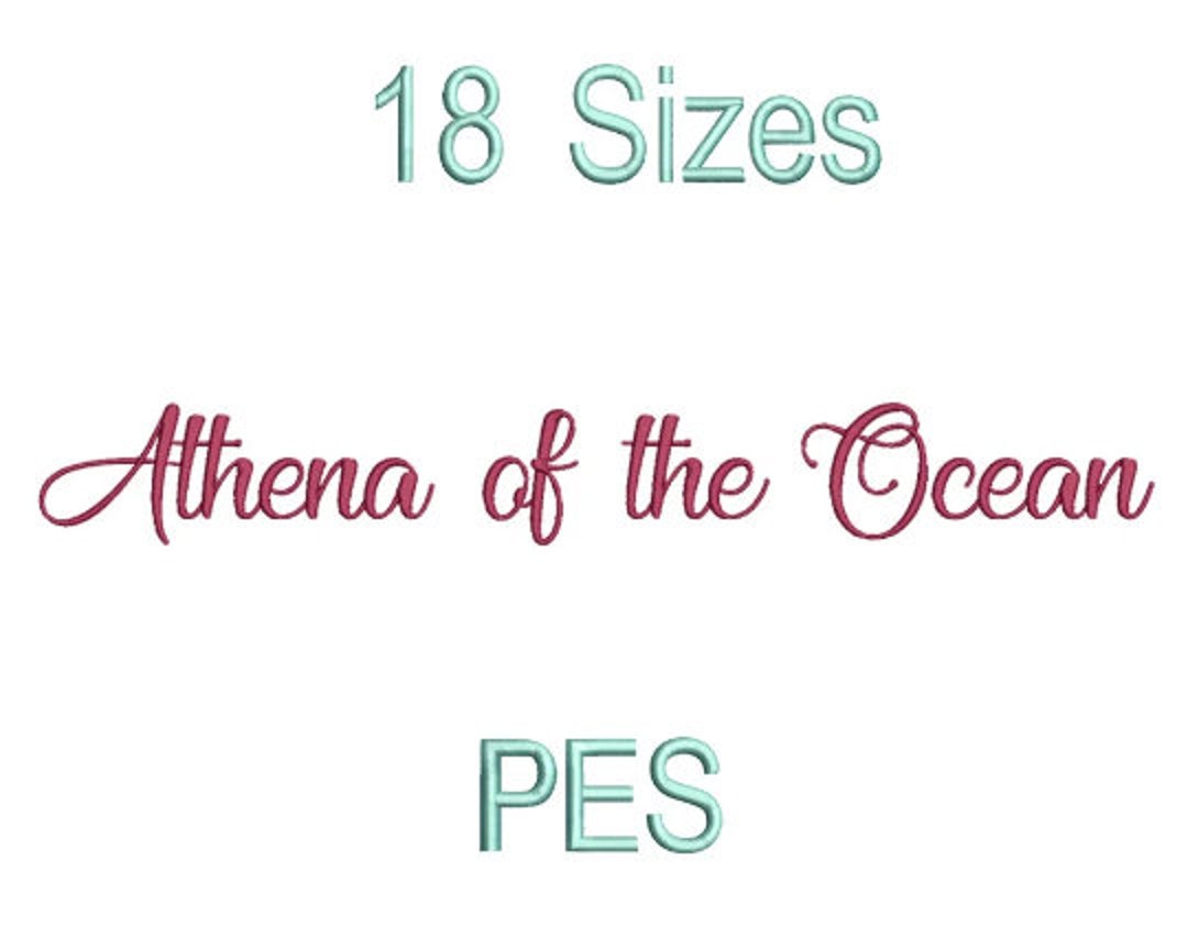 Athena of the Ocean Font,pes,calligraphy Fonts,machine Embroidery ...