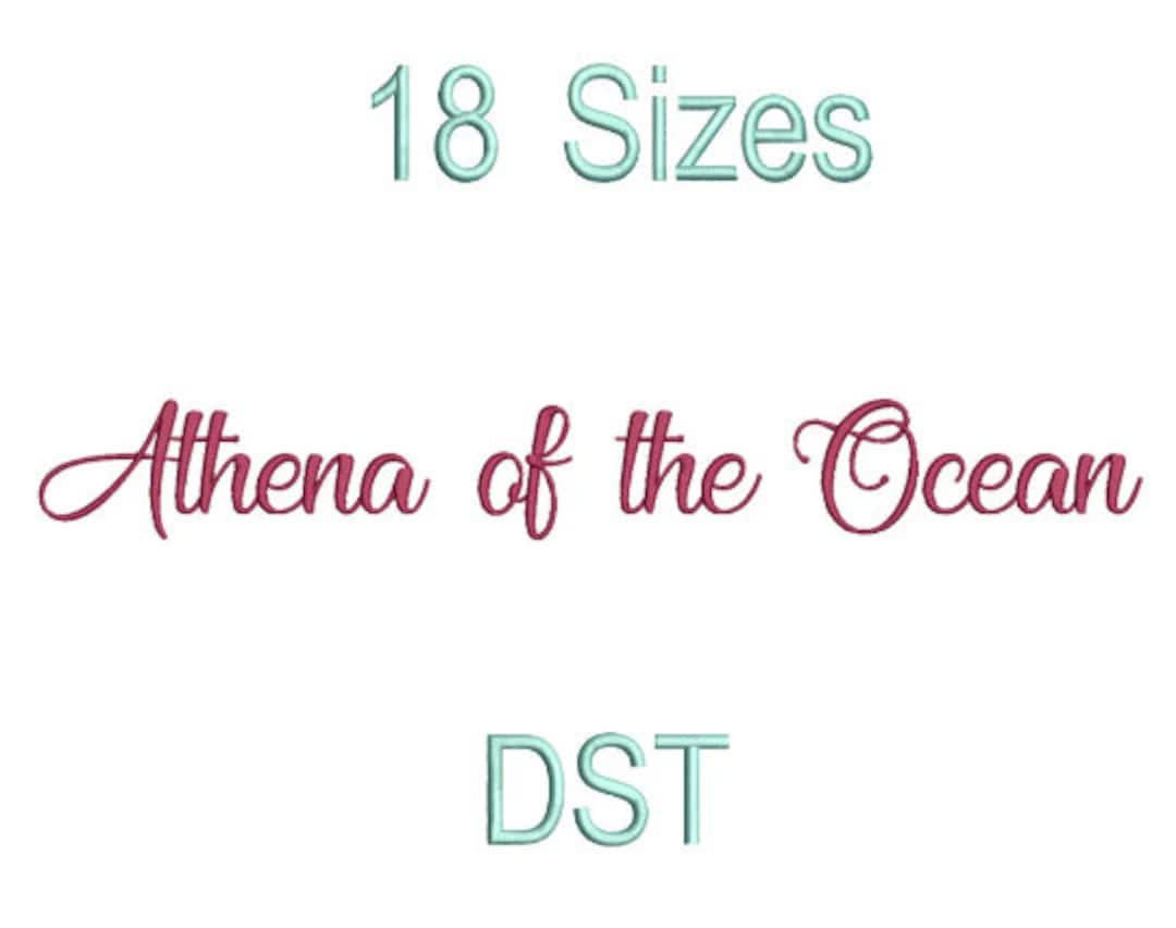 Athena of the Ocean Font,dst,calligraphy Fonts,machine Embroidery,embroidery Font,script Font ...