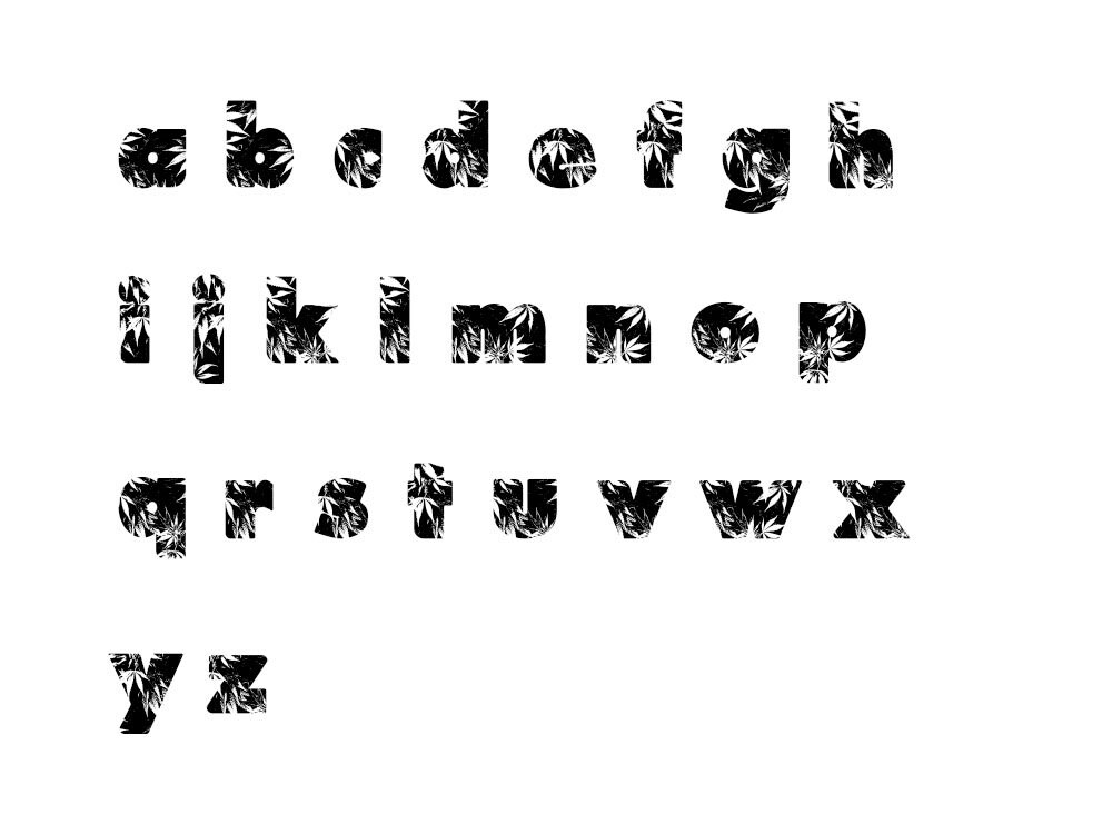 Marijuana Font Filessvg Sillhouttesans Serif Svgsvg Fonts - Etsy