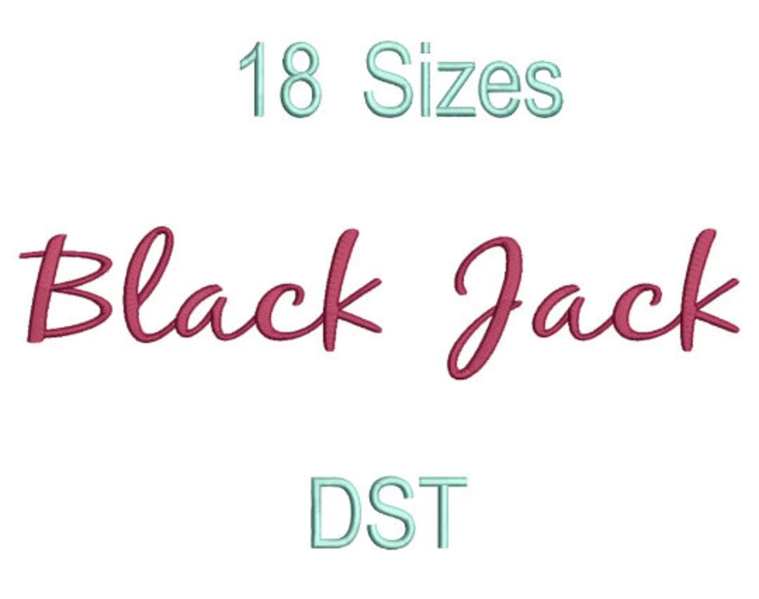 Black Jack Font,dst,calligraphy Fonts,machine Embroidery,embroidery ...