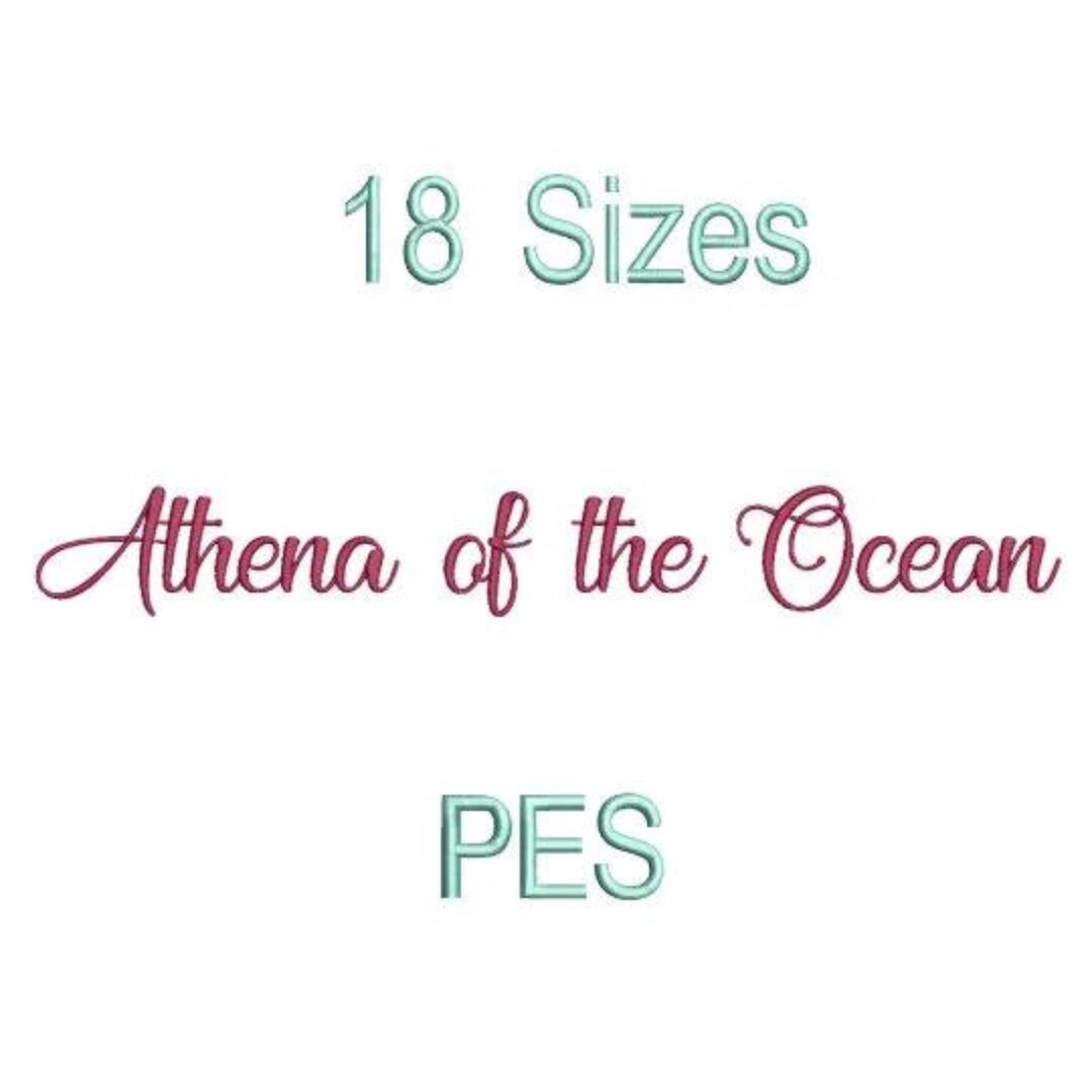 Athena of the Ocean Font,pes,calligraphy Fonts,machine Embroidery ...