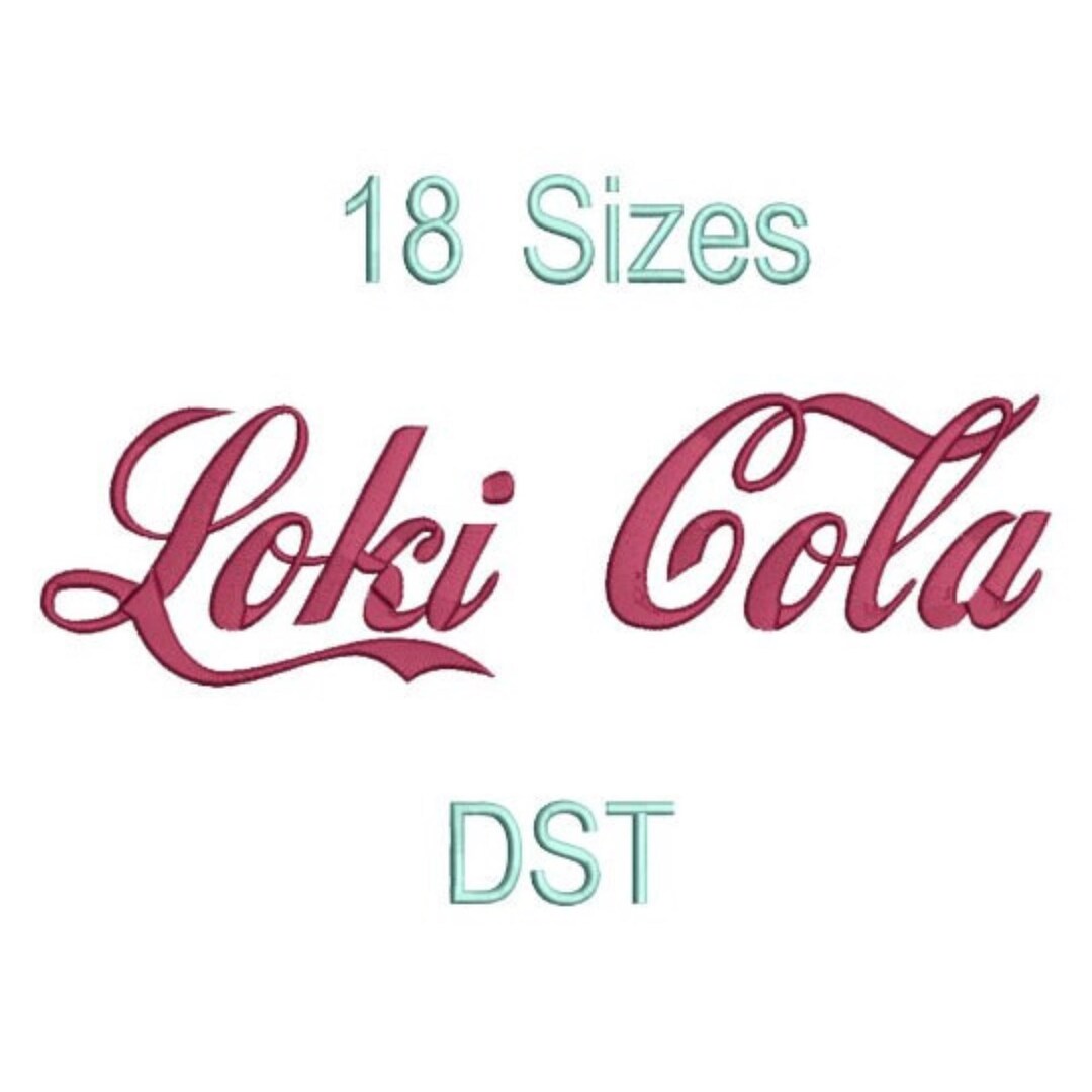 Loki Cola Font,dst,calligraphy Fonts,machine Embroidery,embroidery Font ...