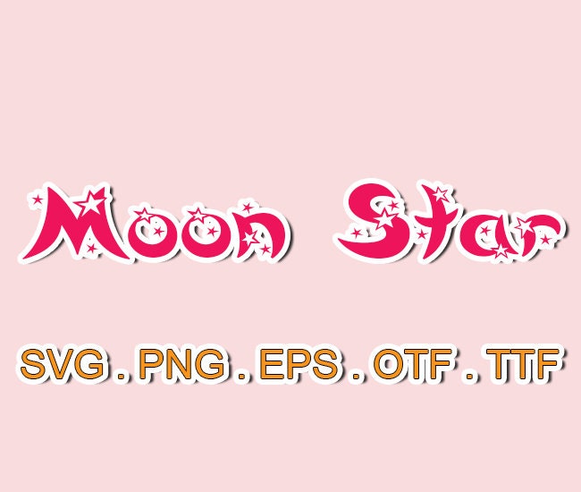 Moon Star Font Filessvg Sillhouttesans Serif Svgsvg Fonts - Etsy