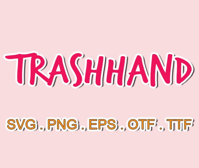Trashhand Font Filessvg Sillhouttesans Serif Svgsvg Fonts - Etsy