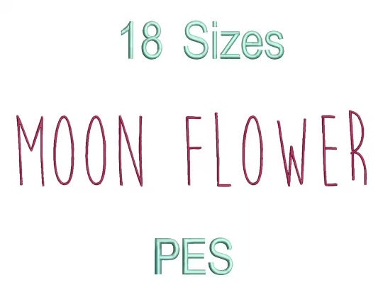 Moon Flower Font,pes,calligraphy Fonts,machine Embroidery,embroidery ...