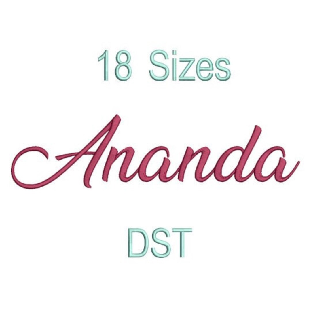 Ananda Font,dst,calligraphy Fonts,machine Embroidery,embroidery Font ...