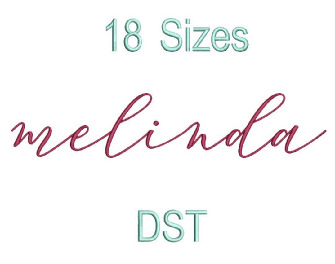 Melinda Font,dst,calligraphy Fonts,machine Embroidery,embroidery Font ...