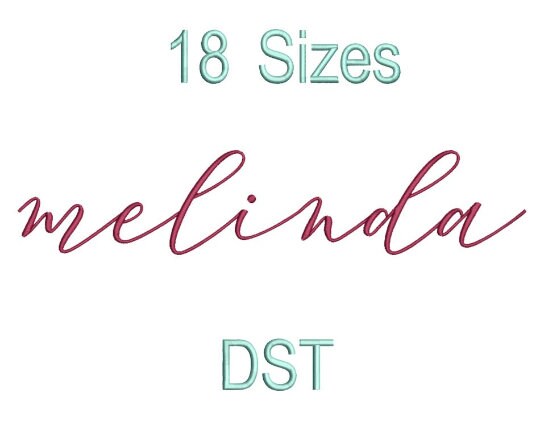 Melinda Font,dst,calligraphy Fonts,machine Embroidery,embroidery Font ...
