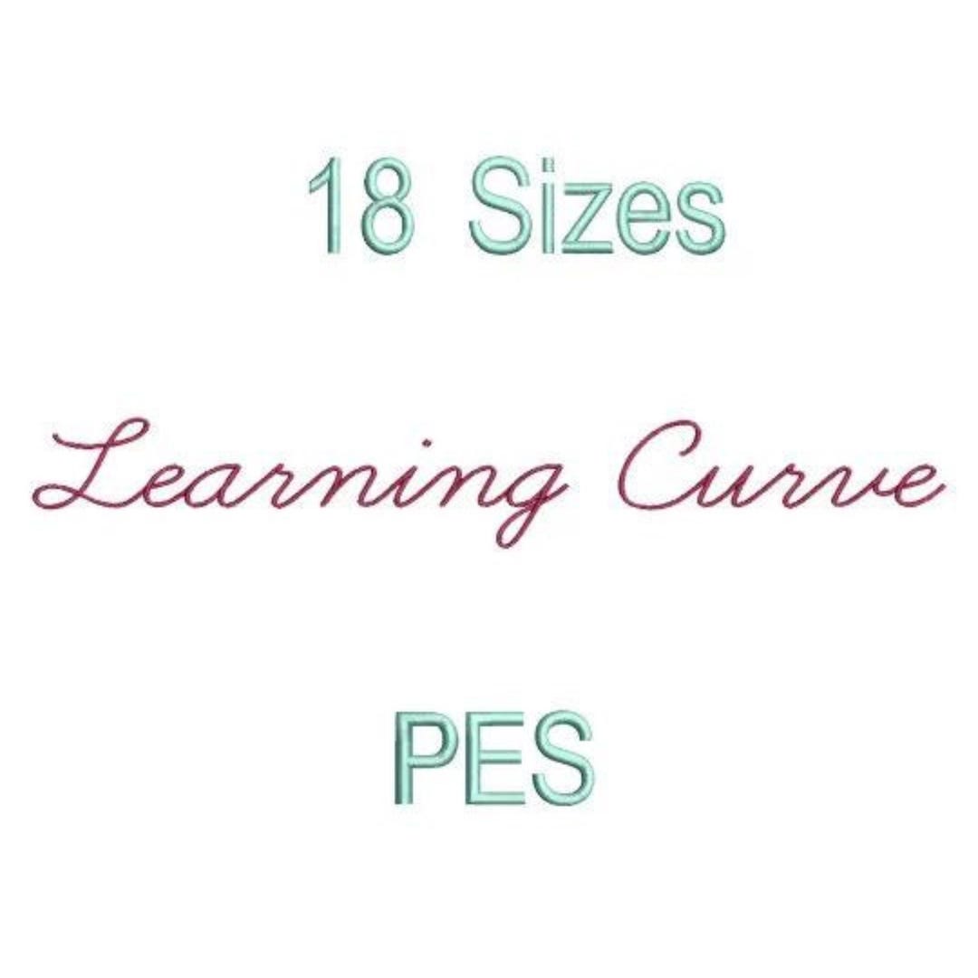 Learning Curve Font,pes,calligraphy Fonts,machine Embroidery,embroidery ...