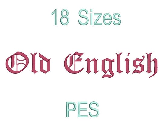 Old English Font,pes,calligraphy Fonts,machine Embroidery,embroidery ...