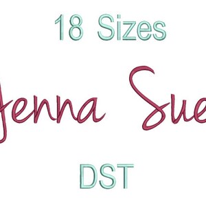 Jenna Sue Font,dst,calligraphy Fonts,machine Embroidery,embroidery Font ...