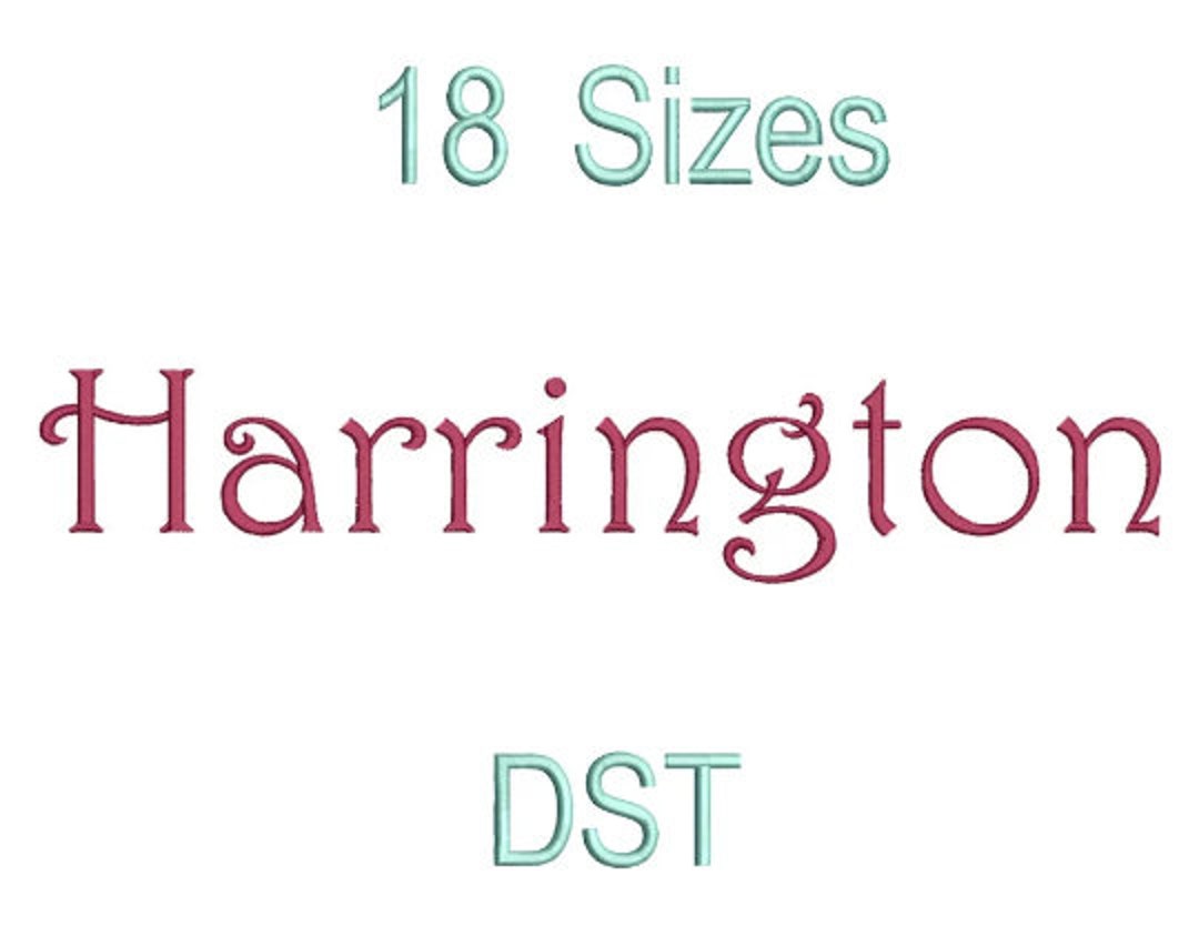 Harrington Font,dst,calligraphy Fonts,machine Embroidery,embroidery ...