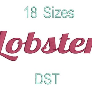 Lobster Font,dst,calligraphy Fonts,machine Embroidery,embroidery Font ...