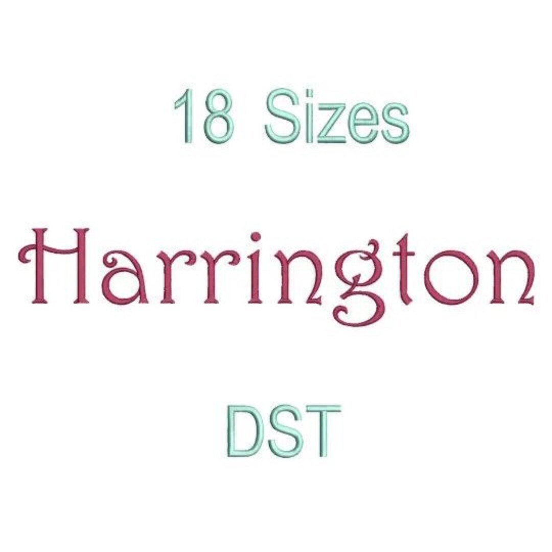 Harrington Font,dst,calligraphy Fonts,machine Embroidery,embroidery ...
