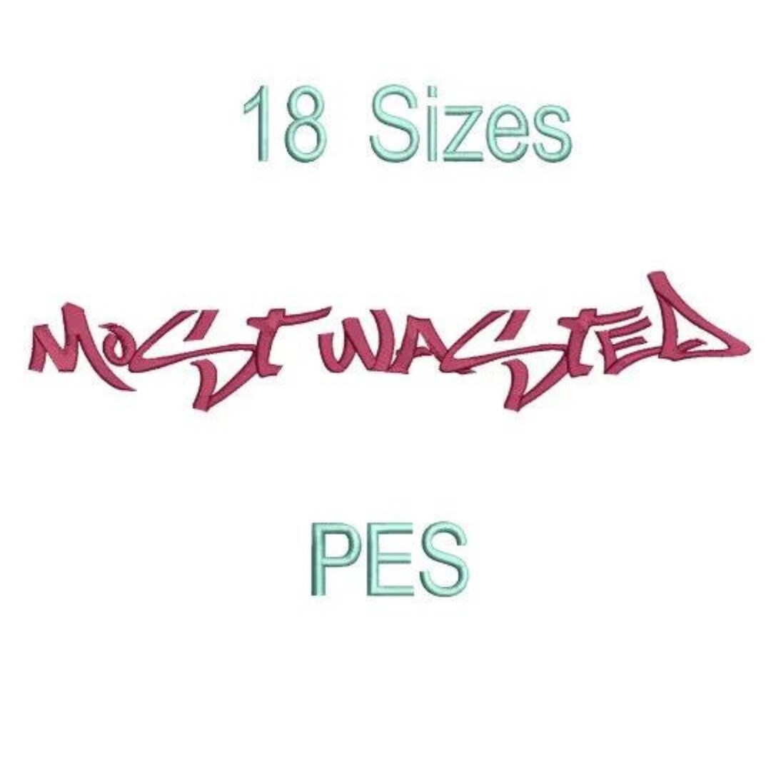 Most Wasted Font,pes,calligraphy Fonts,machine Embroidery,embroidery ...