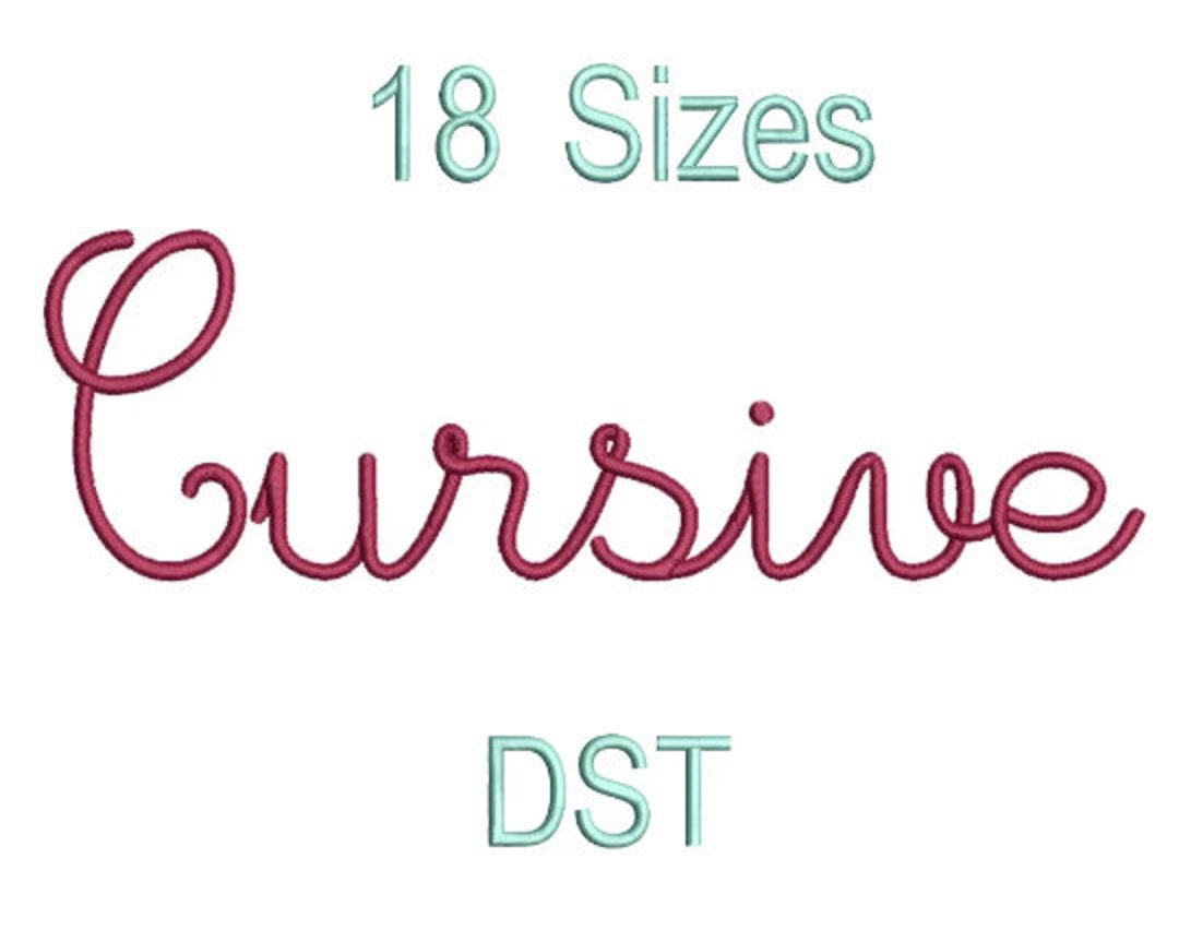 Cursive Font,dst,calligraphy Fonts,machine Embroidery,embroidery Font ...
