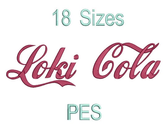 Loki Cola Font,pes,calligraphy Fonts,machine Embroidery,embroidery Font ...
