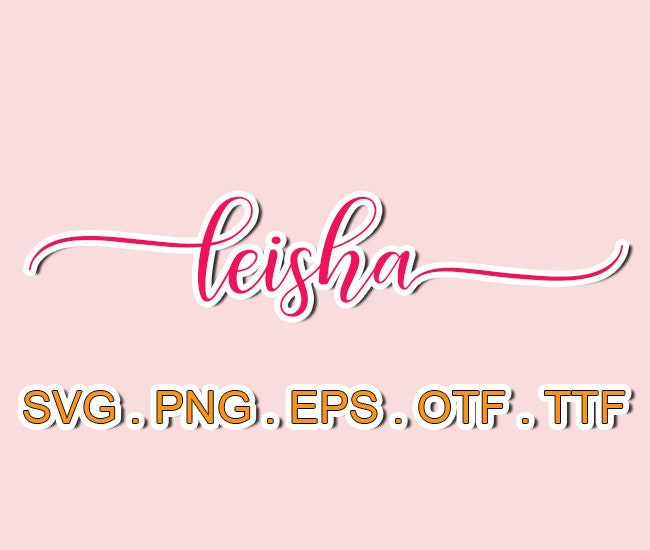 Leisha Font Files,svg Sillhoutte,sans Serif Svg,svg Fonts Bundle,svg Files for Cricut,monogram ...