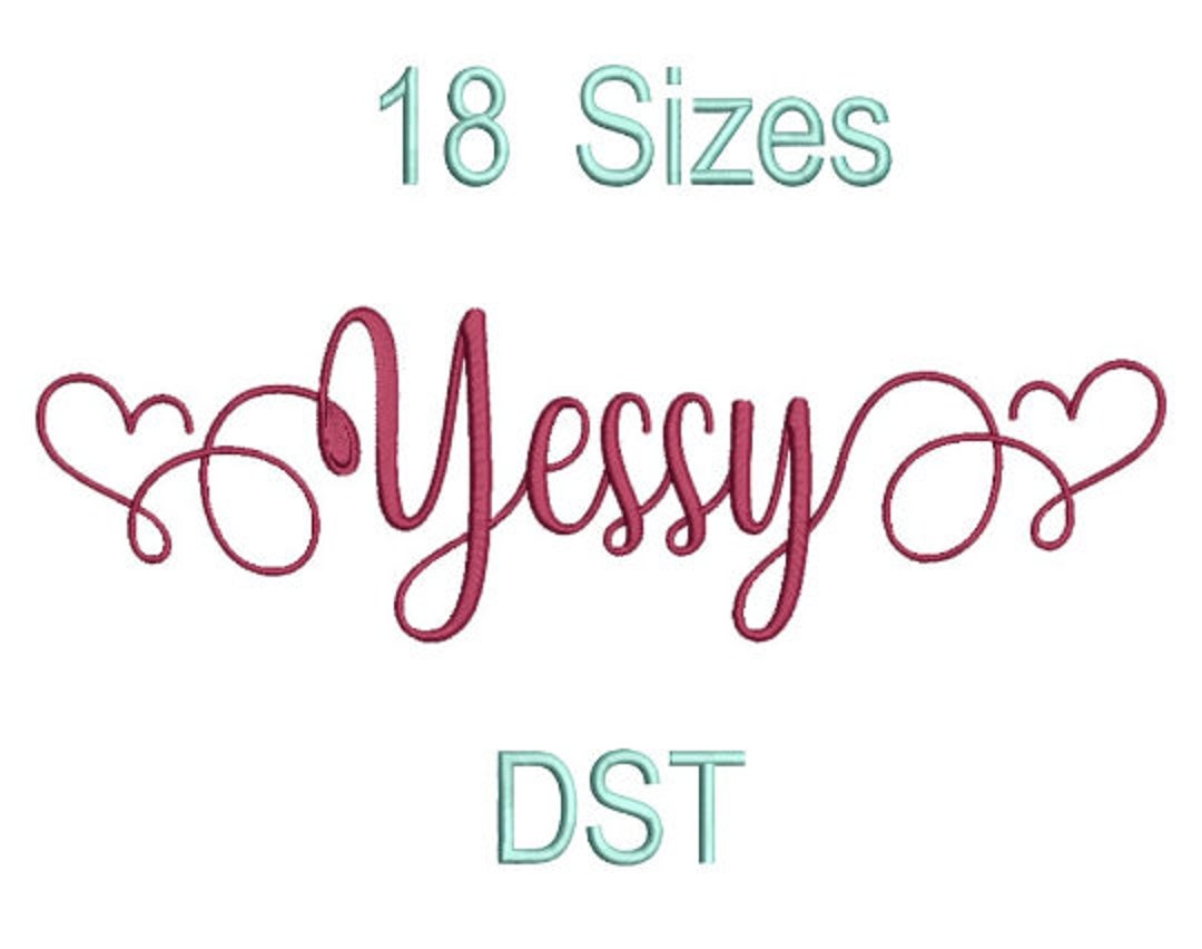 Yessy Font,dst,calligraphy Fonts,machine Embroidery,embroidery Font ...