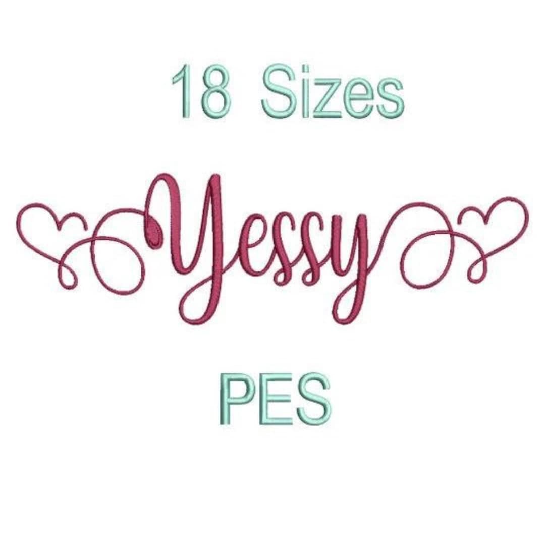 Yessy Font,pes,calligraphy Fonts,machine Embroidery,embroidery Font ...