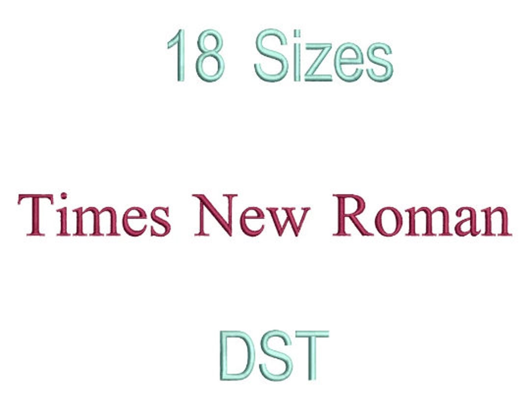 Times New Roman Font dst calligraphy Fonts machine Embroidery 