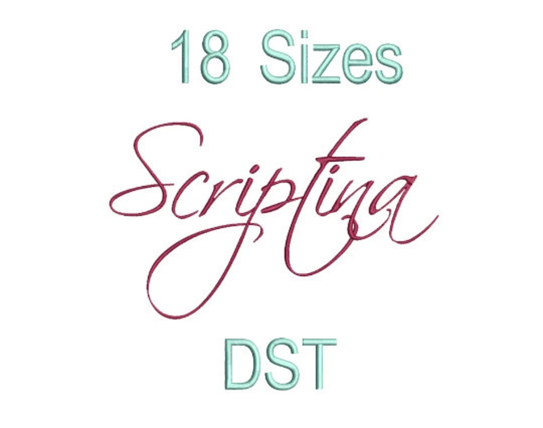 Scriptina Font,dst,calligraphy Fonts,machine Embroidery,embroidery Font ...