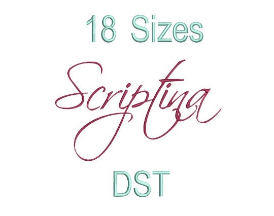 Scriptina Font,dst,calligraphy Fonts,machine Embroidery,embroidery Font ...