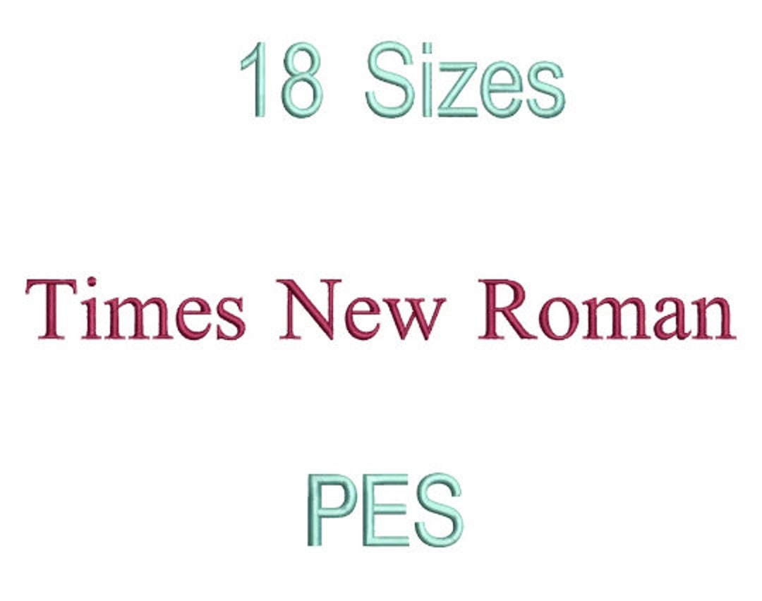 Times New Roman Font pes calligraphy Fonts machine Embroidery 