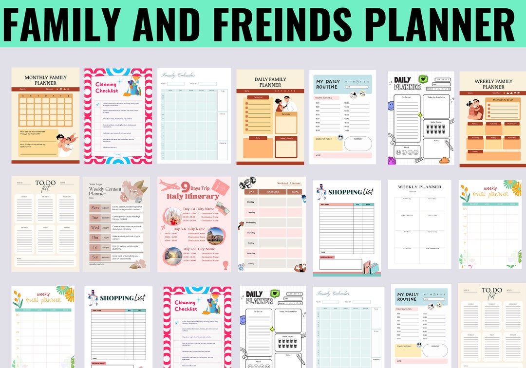Family and Friends Planner - Etsy