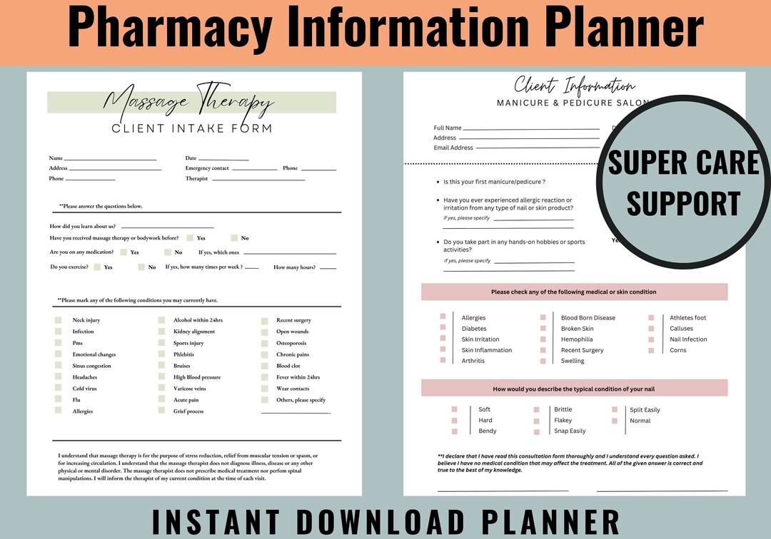 Pharmacy Information Planner - Etsy