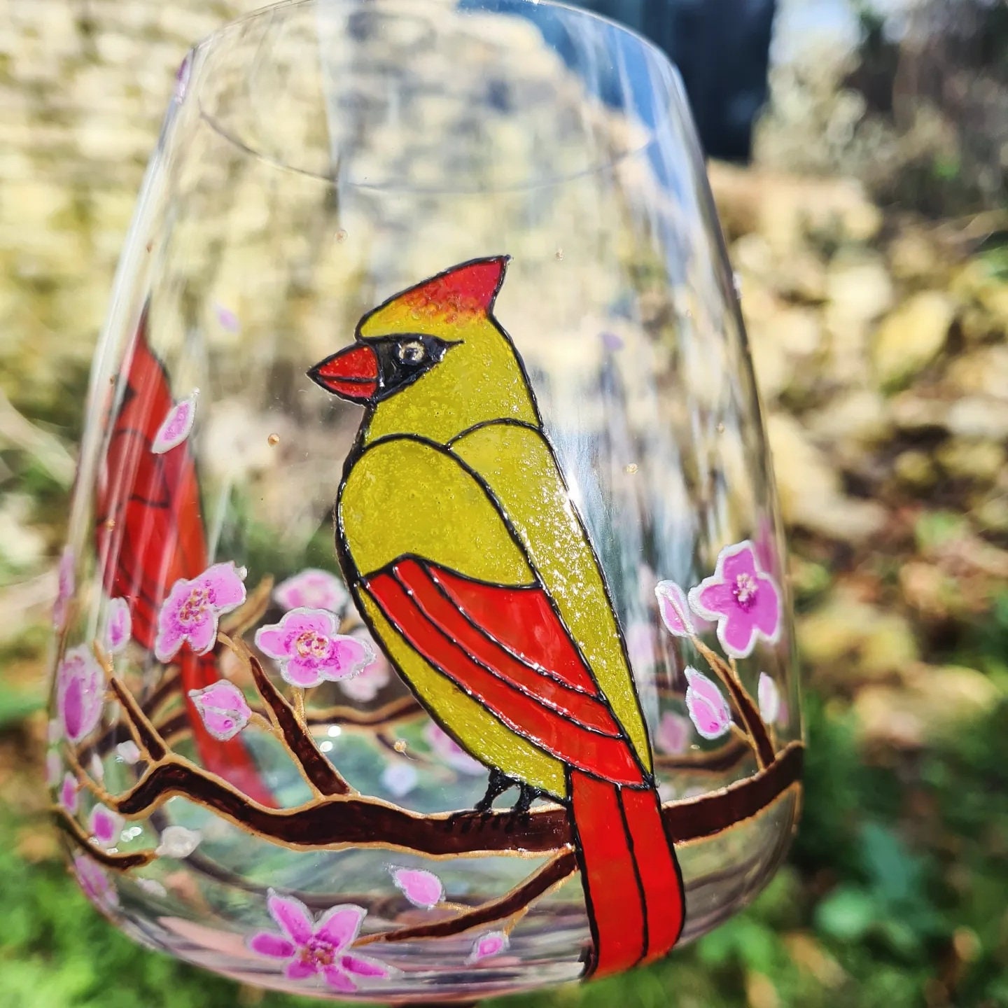 Hand-painted Red Cardinal Wine Glass! Perfect for a Gift! - Etsy