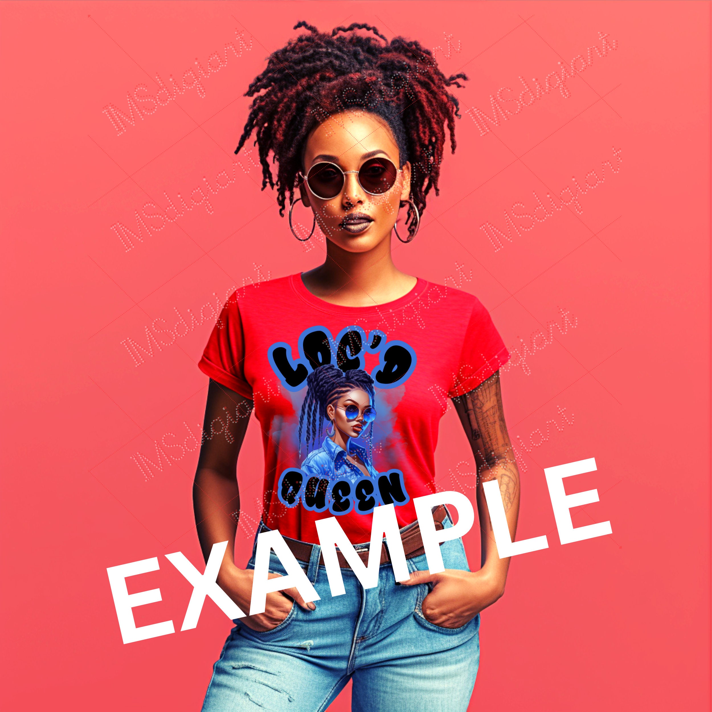 Loc'd PNG | Loc'd Queen Wearing Shades PNG | Loc'd Girl Magic ...
