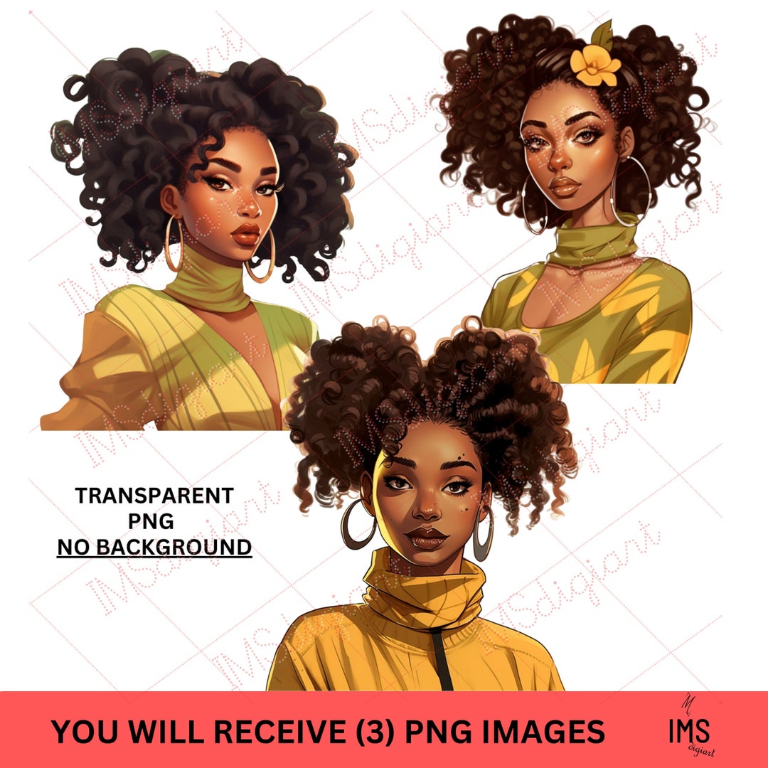 Black Girl Magic Clipart | Stunning Black Woman PNG| Afro Girl | Afro ...