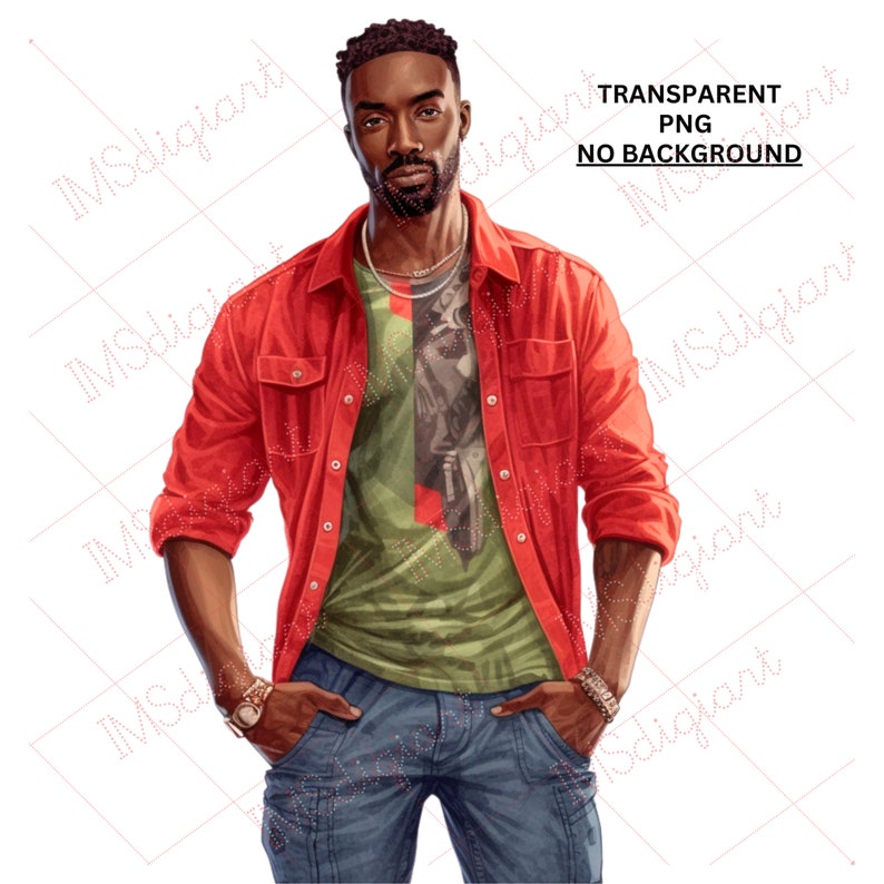 Suave Black Men Clipart | Black Men PNG| Husband Clipart | Boyfriend ...