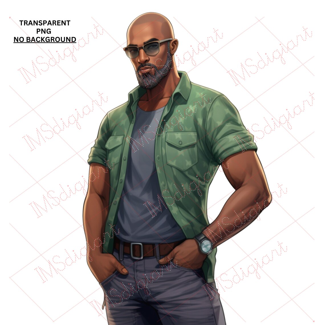 Zaddy Black Man Clipart Bald Black Man Silhouette PNG - Etsy