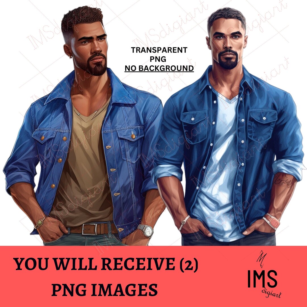 Handsome Black Men Clipart | Black Men PNG| Husband Clipart | Boyfriend ...