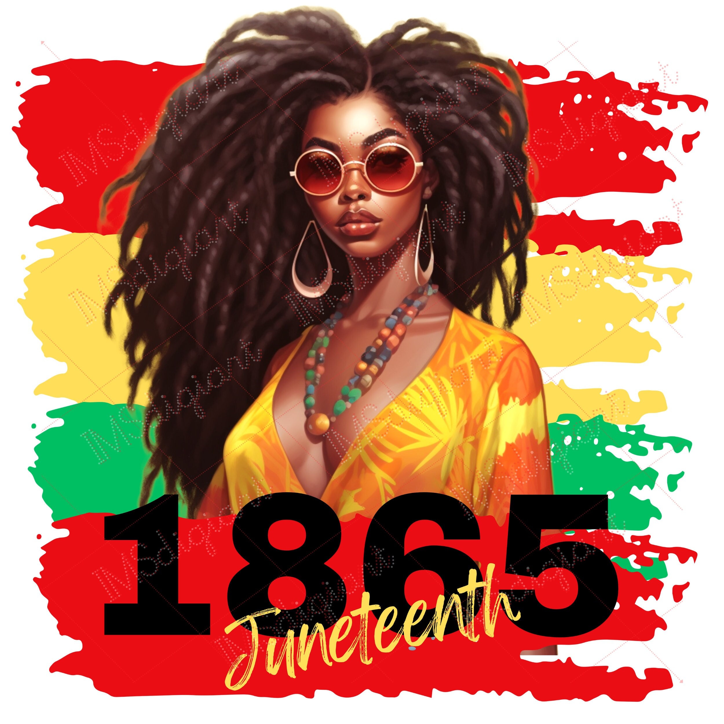 Juneteenth PNG | Black Woman With Locs PNG| Juneteenth 1865 PNG | T ...