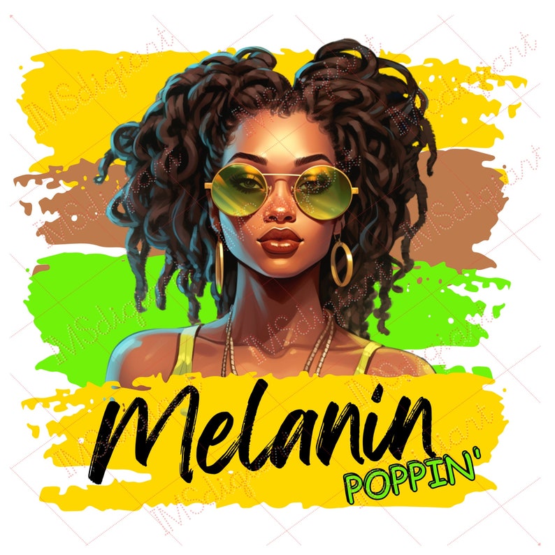 Melanin Poppin PNG | Beautiful Black Woman With Locs PNG| Melanin | T ...
