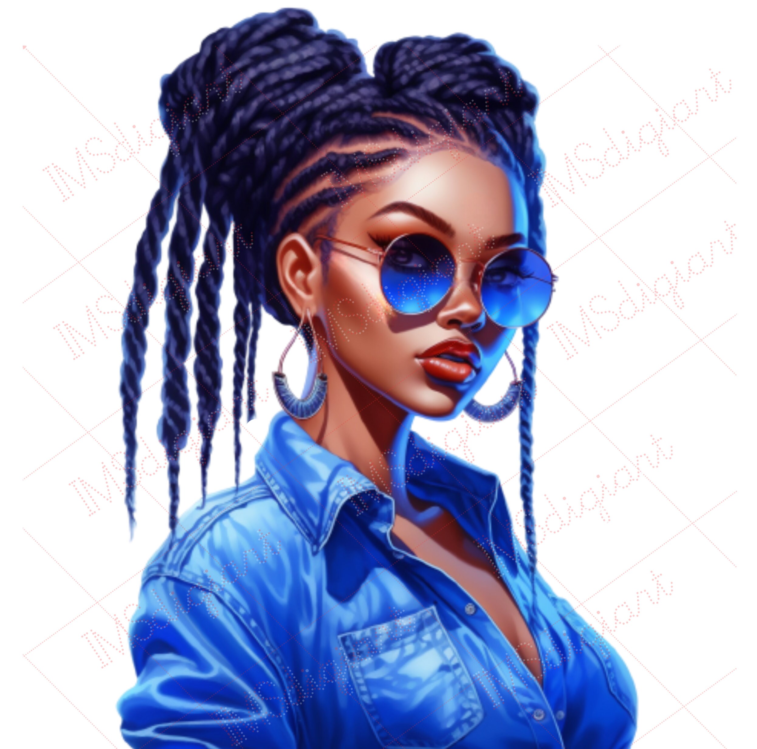 Loc'd Girl PNG | Gorgeous Loc'd Women Wearing Shades | Black Girl Magic ...