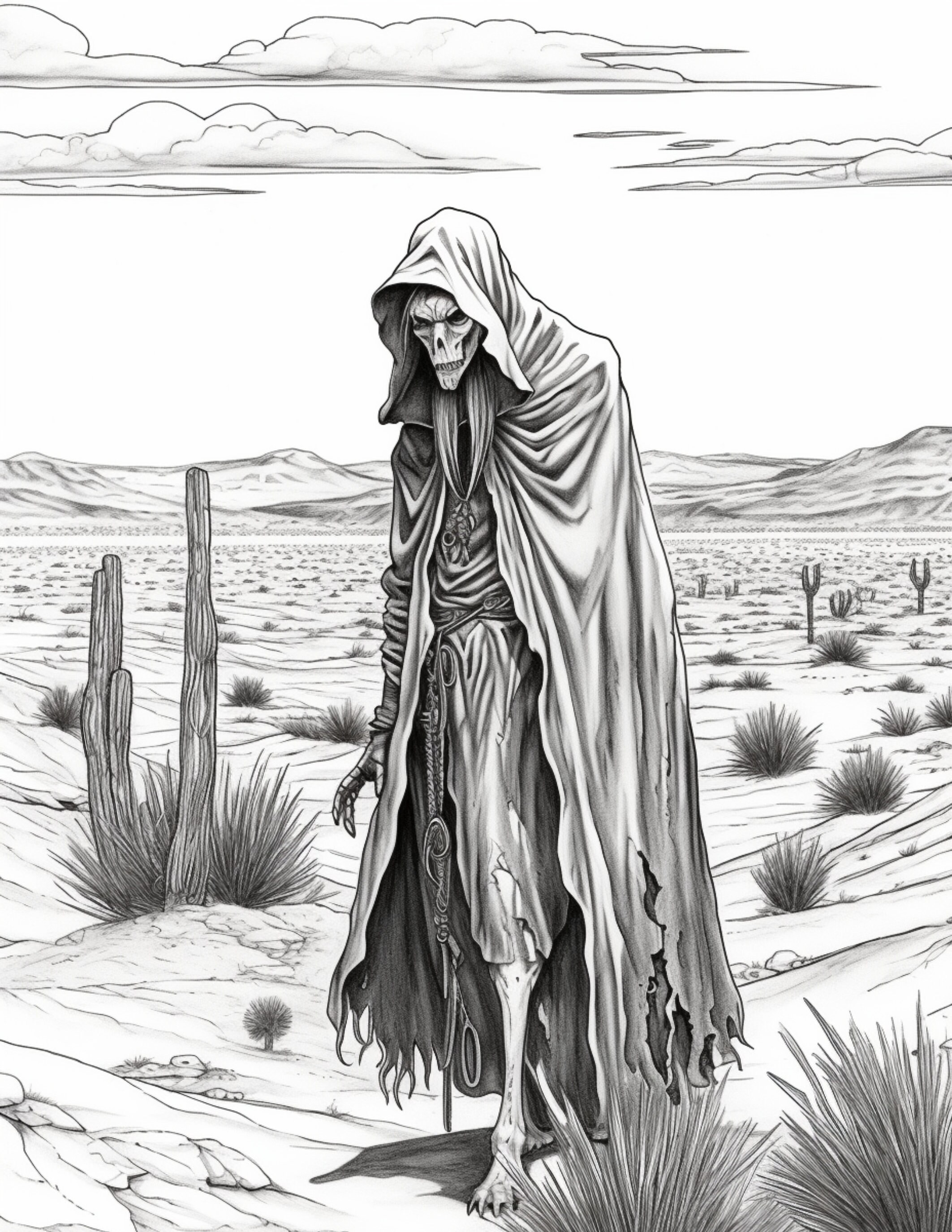 Cryptid Coloring Pages | Horror Adult Digital Coloring Book | Wendigo ...