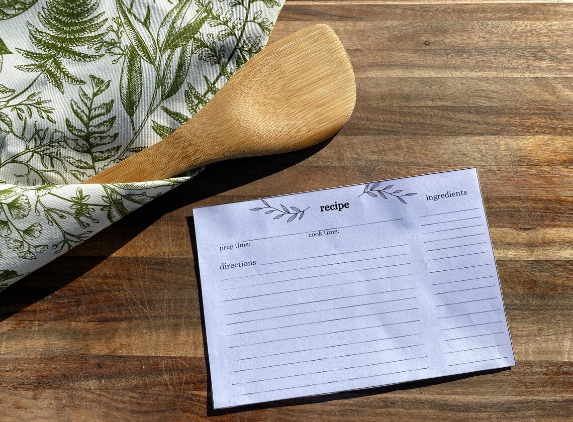 Printable 6x4 Recipe Card - Etsy
