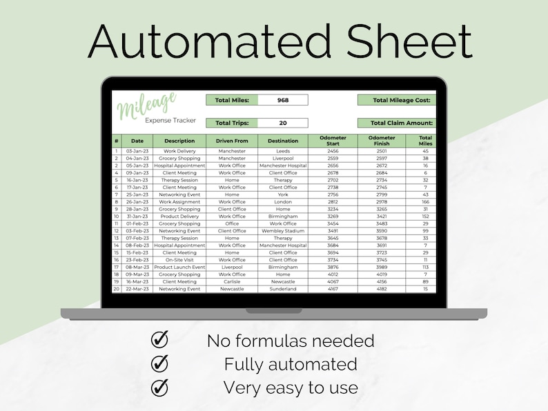 Mileage Expense Tracker, Mileage Log, Mileage Calculator, Mileage ...