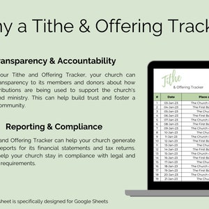 Tithe and Offering Tracker, Tithes Spreadsheet, Tithe Tracker, Church ...